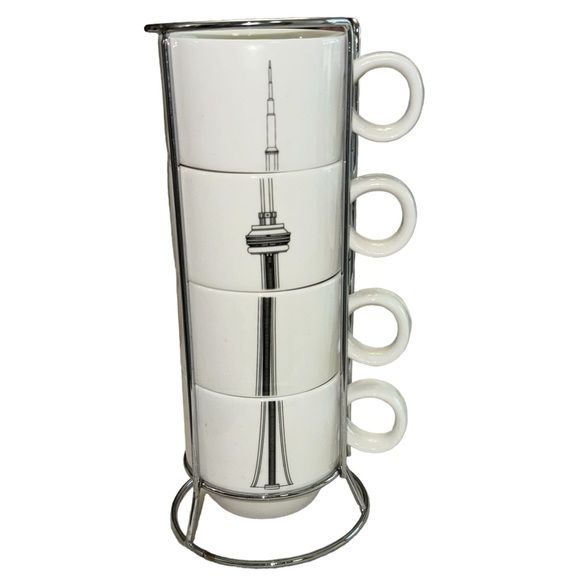 CN-Tower | Dining | Stackable Espresso Mug With Metal Stand Set Of 5 Cn ...